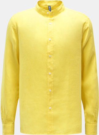 04651/ Herren - Leinenhemd Linen Guru Grandad-Kragen gelb