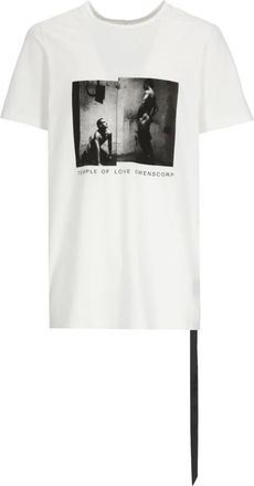 Rick Owens Homme, Tops, Blanc, Taille: M Level T-Shirt
