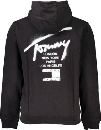 Tommy Hilfiger Logo-Embroidered Cotton Hoodie - Black