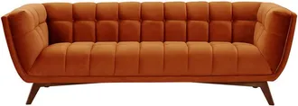 Rendez-Vous D&eacute;co Canap&eacute; 3 places en velours orange curcuma - MONA