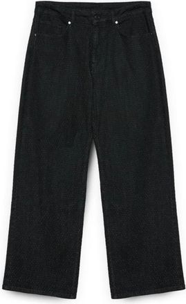 Fiorella Rubino Femme, Jeans, Noir, Taille: 56 FR Jean droit &agrave; effet brod&eacute;