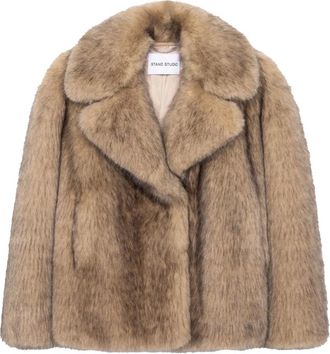 Stand Studio Stand Studio, Femme, Vestes, Beige, Taille: 34 FR Giacca in eco pelliccia a maniche lunghe