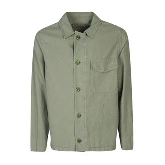 Original Vintage Baumwollmischung Hanf Arbeitsjacke - - Shirts - Herren - Gr&uuml;n - 3XL