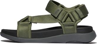 FitFlop Mens F-Mode Go Adj. Webbing Back-Strap Sandals, Safari Green, 44 EU
