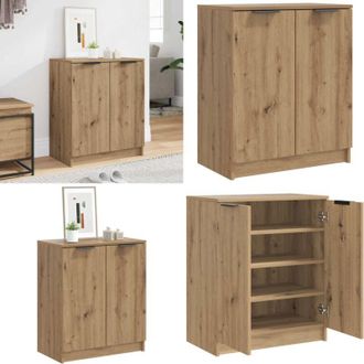vidaXL Schuhschrank Artisan-Eiche 59x35x70 cm Holzwerkstoff - Vidaxl
