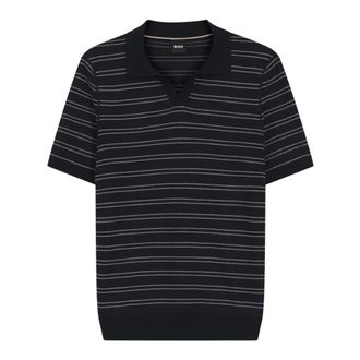 HUGO BOSS Gestreiftes Polohemd aus Baumwollmischung - - Tops - Herren - Blau - S
