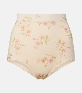 Simone Rocha Short droit floral