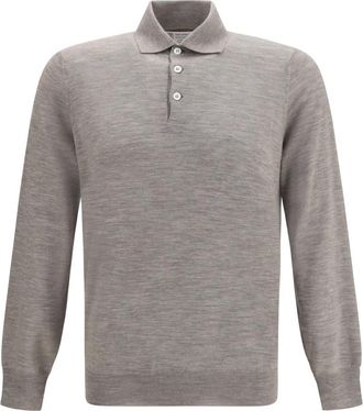 Brunello Cucinelli Pullover mit Rundhalsausschnitt aus Schurwolle - - Knitwear - Herren - Grau - 2XL
