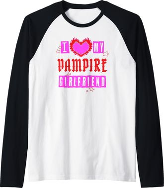 Trendy Apparel Valentines Day I Heart My Vampire Girlfriend Raglan
