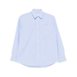Sporty & Rich Gestreiftes Langarmhemd mit Knopfleiste - - Blouses & Shirts - Damen - Blau - S