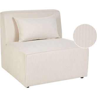 Beliani Beliani - Module de Fauteuil pour Canapé Élégant en Velours Côtelé Beige Lemvig