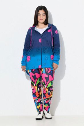Angel Of Style Sweatjacke Sweatjacke A-Linie Smiley-Muster Kapuze