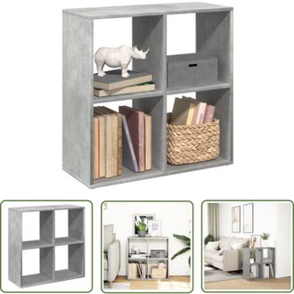 vidaXL The Living Store - vidaXL Raumteiler-B&uuml;cherregal Betongrau 69,5x29x69,5 cm Holzwerkstoff