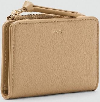 Mango Kleine Geldb&ouml;rse mit Lederoptik beige - Damen - Einheitsgr&ouml;&szlig;e - MANGO