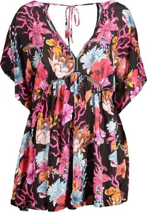 Desigual Kurzes Kleid mit V-Ausschnitt - - Dresses - Damen - Mehrfarbig - XL