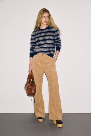 Gerard Darel Pantalon en velours fluide - MAEV - Sable