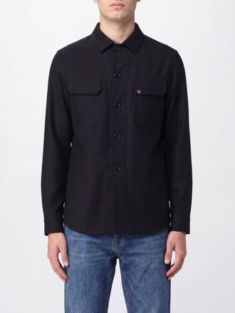 Tagliatore Hemdjacke aus reiner Schurwolle mit Pattentaschen und abgerundetem Saum