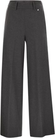 Herno Femme, Pantalons, Gris, Taille: 40 FR Pantalon de Tailleur Jambe Large