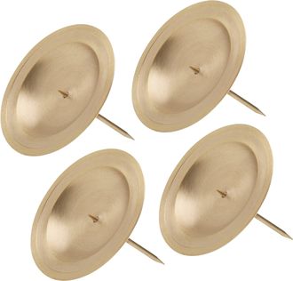 NKlaus 4X Adventskranz Kerzenteller Ø10cm Kranzteller Messing Gold matt Weihnachtsdeko 10657