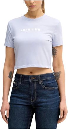 Calvin Klein Jeans Femme, Tops, Violet, Taille: 38 FR T-shirt imprim&eacute; &agrave; manches courtes et col rond