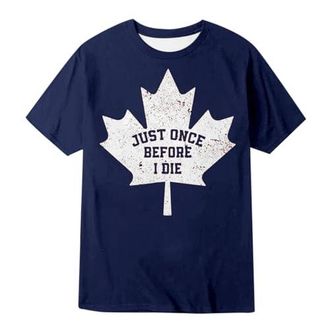 Generic T-shirt pour homme motif feuille d&eacute;rable canadien, bleu, XXL