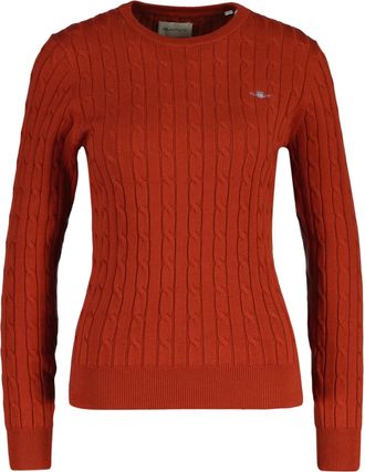 GANT Damen Stretch Cotton Cable C-Neck Pullover, MODERN Rust, L