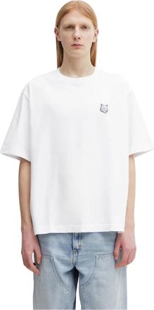 Maison Kitsun&eacute; Tee Oversize Fox Head - Homme - Tops - Blanc - Taille: M