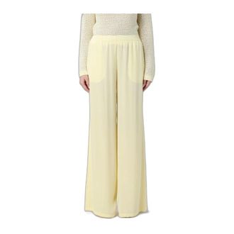 Fabiana Filippi Pantalon Large en Cr&ecirc;pe - Femme - Pantalons - Jaune - Taille: 36 FR