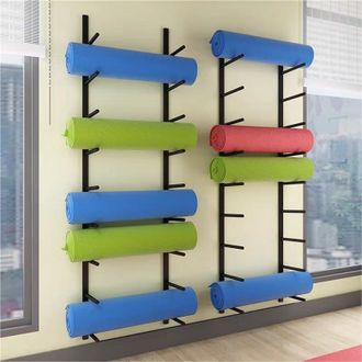 Generic yogamatte halterung wand Metall-Yoga-Regal, 155 119 85 66 30 Cm Schichth&ouml;he Yogamatten-Wandhalterung Eisen, Mehrstufiges Lagerregal F&uuml;r Fitnessclub/Fi