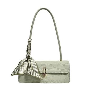 Generic Sac &agrave; bandouli&egrave;re en cuir &agrave; motif crocodile pour femme, sac &agrave; main &agrave; rabat tendance et sac &agrave; main classique, Vert, Small