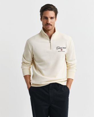 GANT Herren 1949 Graphic Sweatshirt mit Rei&szlig;verschlusskragen (XXXL) CREAM