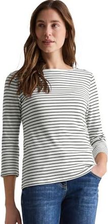 Cecil B319900 T-Shirt ray&eacute;, Vanilla White, XL Femmes