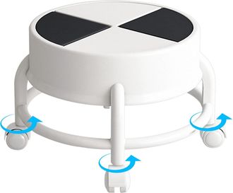 Generic Niedriger Rollsitz | Niedrige H&ouml;he Rollstuhl mit Rollen, Sitz f&uuml;r Zuhause, Salon, Schwerlast-mobiler Tritthocker, drehbarer Rollhocker, Stuhl, Seilzug