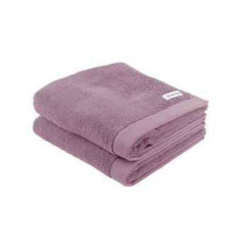 Tom Tailor Handtuch, 2er Set, 50 x 100 cm, 100% Baumwolle / Frottier, mit Aufhänger und Label mit Logo, COLOR BATH TOWEL Lila (Cozy Mauve)