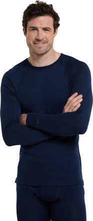 Mountain Warehouse Merino-Funktionsshirt Herren - schnelltrocknende, warme Thermounterw&auml;sche, leichtes Merino-Unterhemd, Sportoberteil & Ski Marine Large