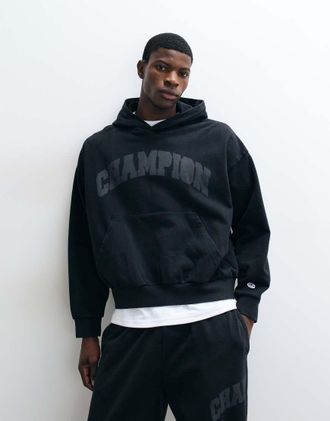 Champion Future Memories Oversize-Kapuzenpullover in Triple Black-Schwarz