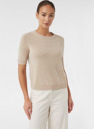 Comma Kurzarmpullover Strickpullover Strickpullover aus Wollmix mit halblangem Ärmel