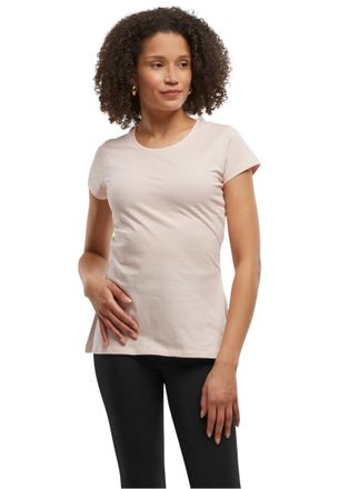 Build Your Brand Damen Basic Tee - Figurbetontes Baumwoll T-Shirt mit Rundhalsausschnitt & kurzen &Auml;rmeln, ideal f&uuml;r Alltag, Freizeit & Veredelung,Rosa,4XL