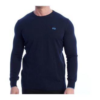 La Martina Basic Rundhals Baumwolljersey - - Sweatshirts & Hoodies - Herren - Blau - S