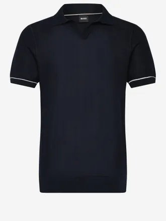 HUGO BOSS Mens Polo Shirt Cotton-Blend Dark Navy T-shirts And Polos