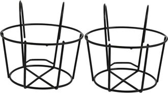Garneck 2 Stück Hängende Blumentopfhalter Aus Metall Für Balkon Und Garten - Runder Blumenkasten Für Geländer - Ideal Für Pflanzen Und Blumen Im Freien Und In