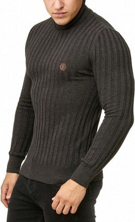 Red Bridge Strickpullover Rollkragen Strickpullover mit Logopatch hoher Rollkrage