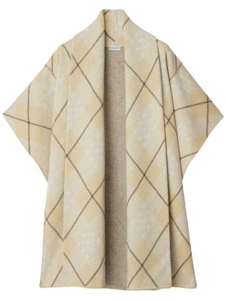 Burberry cape &agrave; carreaux - Tons neutres