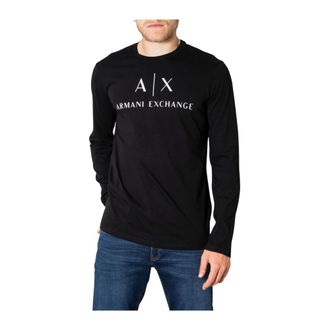 A|X Armani Exchange Homme, Tops, Noir, Taille: S T-shirt &agrave; Manches Longues en Coton