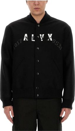 Alyx 1017 Alyx 9Sm, Homme, Vestes, Noir, Taille: XL Veste Varsity Logo en Laine et Cuir