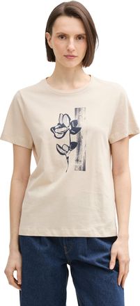 Tom Tailor Hoodie Sweatshirt mit Print, Whisper White, XXXL