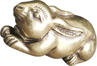 Amosfun Miniatur Kaninchen Figur Aus Messing H&auml;schen Statue F&uuml;r Schreibtischdeko Vintage Tierornament F&uuml;r Heimdekoration Kompakt Und Stabil