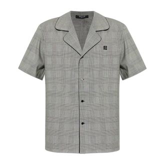 Balmain Kurz&auml;rmeliges Prince of Wales Hemd - - Shirts - Herren - Grau - 2XL