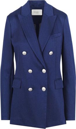 Circolo 1901 Femme, Vestes, Bleu, Taille: 44 FR Blazer crois&eacute; &agrave; chevrons