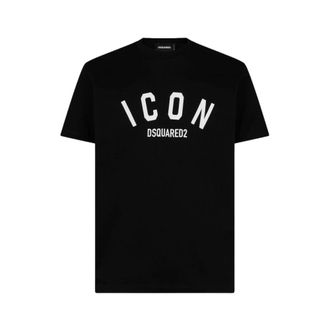Dsquared2 Schwarzes Baumwoll-T-Shirt - - Tops - Herren - Schwarzk - 2XL